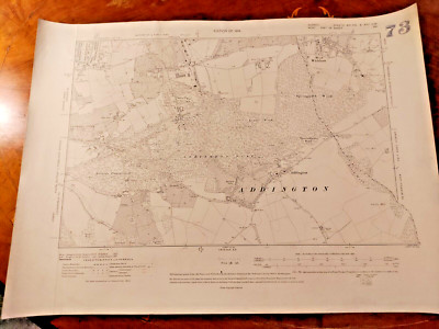Original 1914 OS Map Sheet Addington Prk West Wickham Shirley Croydon ...