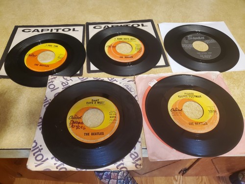 The Beatles Viny lot Of 5/ 45 Rpm, Swan/Capital Records | eBay