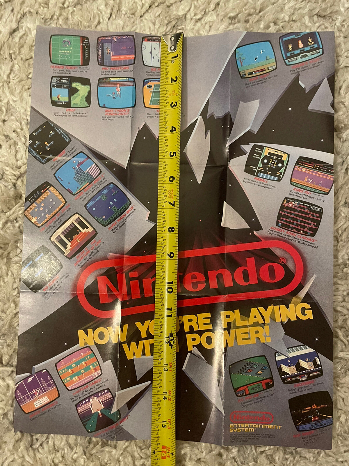 Vintage Nintendo NES 1988 Now You're Playing With Power Poster 15" x 12 ...