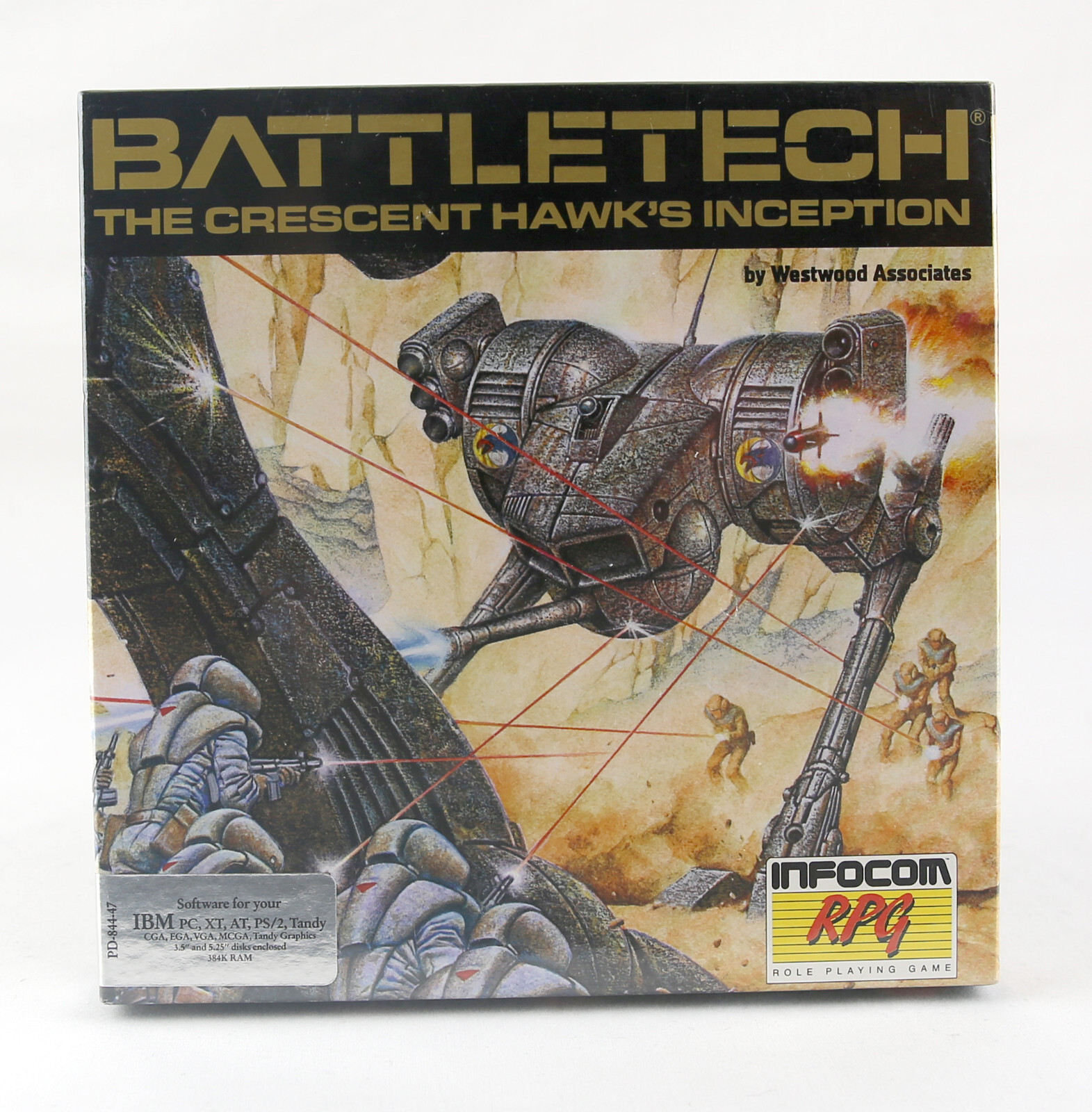 SEALED Infocom Battletech Crescent Hawks Inception Big Box PC IBM 3.5 5 ...