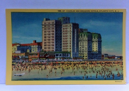 Atlantic City New Jersey NJ St Charles & Breakers Hotels Beach Linen ...