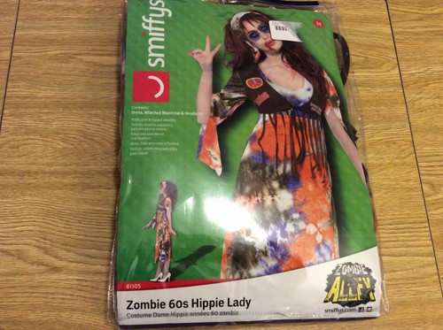 60s 70s ZOMBIE HIPPIE GROOVY HIPPY HALLOWEEN Costume Size Medium 10-12 ...
