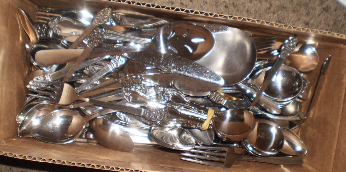 12.6 pounds Vintage Stainless Steel Silverware Flatware for Craft or ...