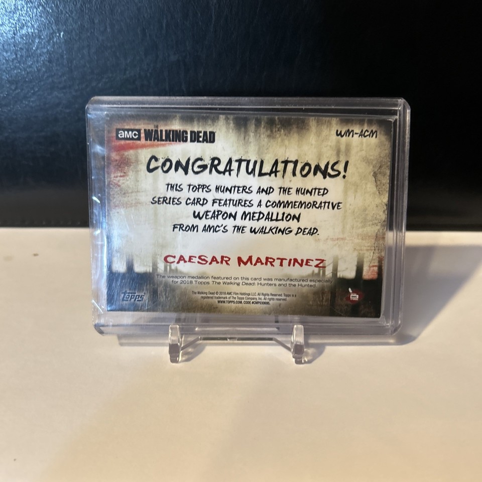 WALKING DEAD HUNTERS & THE HUNTED CAESAR MARTINEZ BULLET MEDALLION CARD ...