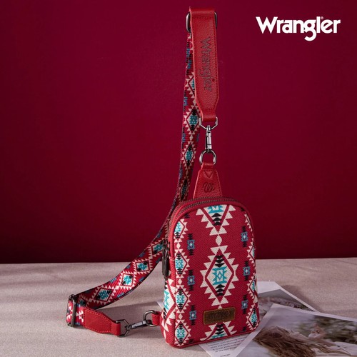 Wrangler Aztec Print Crossbody Sling Chest Bag Burgundy | eBay