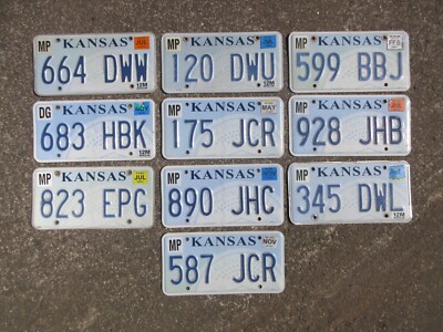 Bulk Lot of 10 Kansas Seal License Plate Plates Embossed KS - Lot 345 ...