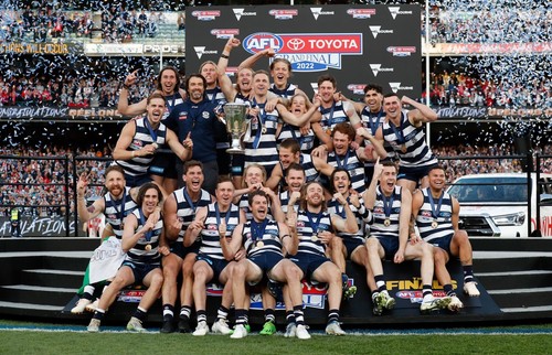 2022 GEELONG CATS TEAM POSTER,AFL FOOTBALL PREMIERS ,SWANS,MELBOURNE ...