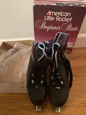 AMERICAN LITTLE ROCKET BEGINNER ICE SKATE DOUBLE RUNNER #385 BOYS BLACK ...