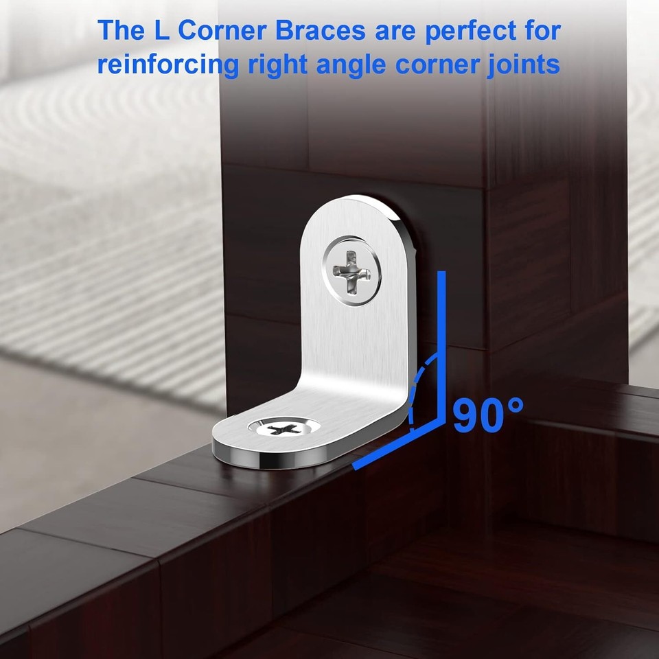 40 PCS Heavy Duty Small Brackets, L Brackets Corner Brace,Stainless ...