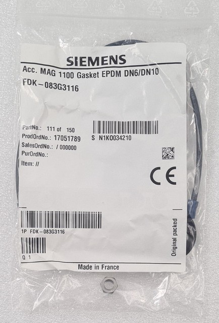 KIT - SIEMENS FDK-083G3116 MAG 1100 Gasket EPDM DN6/DN10 FLOW SENSOR ...