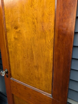 Vintage Old Interior SOLID Chestnut Door 2 Panels | eBay