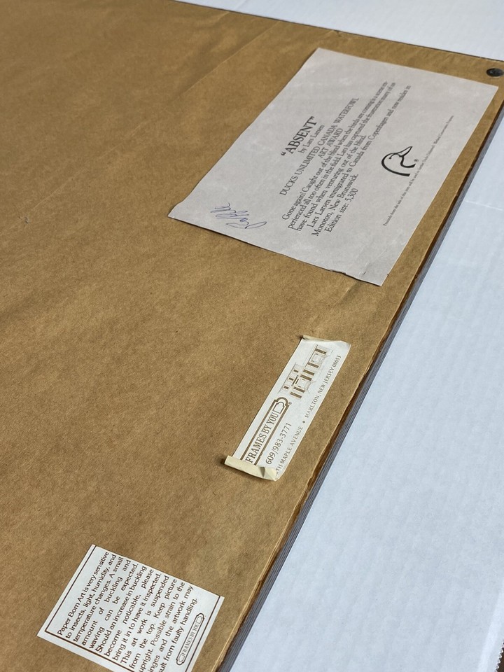 VINTAGE LARS LARSEN “ABSENT” SIGNED FRAMED NUMBERED PRINT DUCKS ...