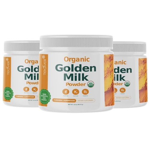 Organic Golden Milk Powder with Vitamins D3 & K2 Turmeric Ginger ...