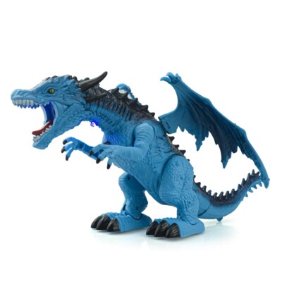Remote Control Spray Blue Dragon Electronic Dinosaur Music Light Kids ...