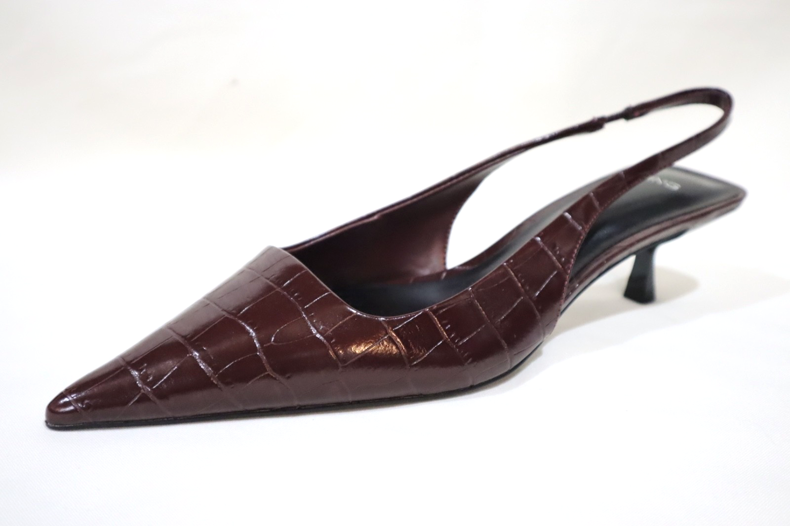 MANGO MNG Women's Vino Croc Effect Slingback Court Shoes size 41 US 9.5 ...