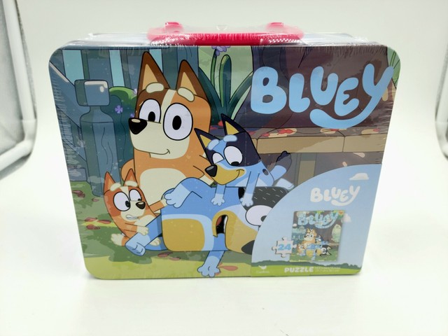 Bluey 24 Piece Puzzle Inside Lunch Box Plastic Pink Handle for sale ...