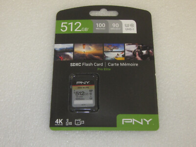 512GB PNY SDXC Flash Card Pro Elite UHS-I 4K (P-SD512U3100PRO-GE) | eBay.de