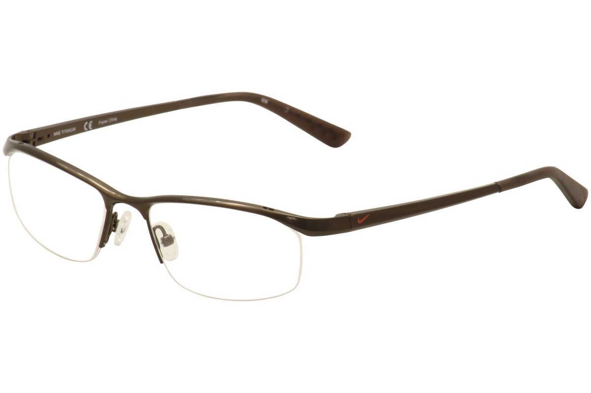 NEW NIKE 6037 259 Satin Brown Titanium Eyeglasses 53mm with Nike Case ...
