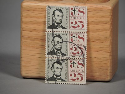 3 US 25 cent Air Mail Stamps - Abe Lincoln - For the People | eBay