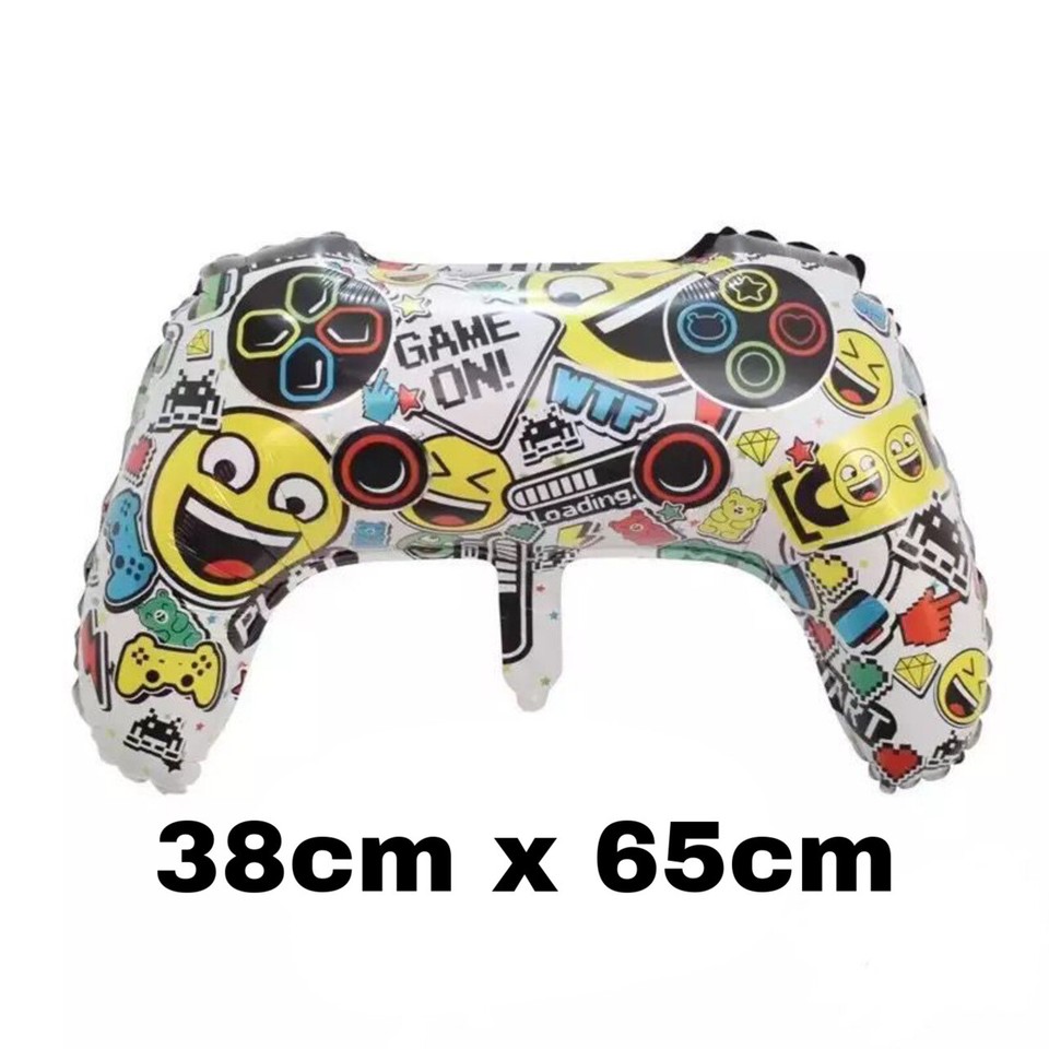 6pcs White Black Gamer Birthday Balloon Set Game On PlayStation XBOX ...