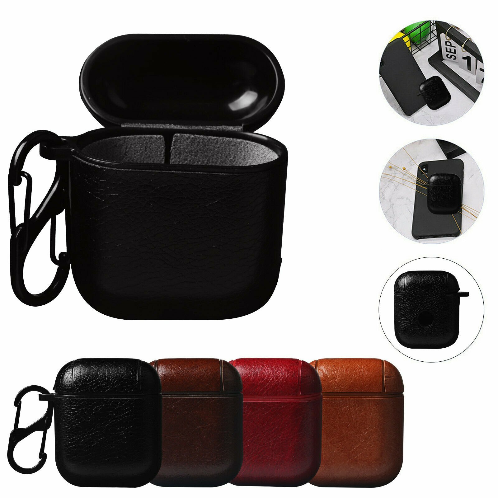 Leather Airpods Earphone Protective Cover Case For Apple AirPod iPhone ...