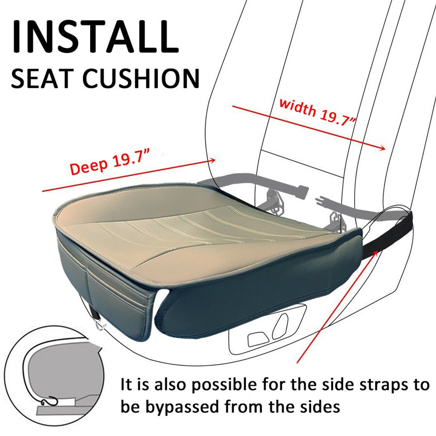 Full Surround Front Car Seat Cover Leather Pad Mat Auto Chair Cushion ...