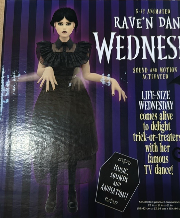 Lowes Addams Family 5’ WEDNESDAY Raven Dance Animatronic Halloween Prop ...