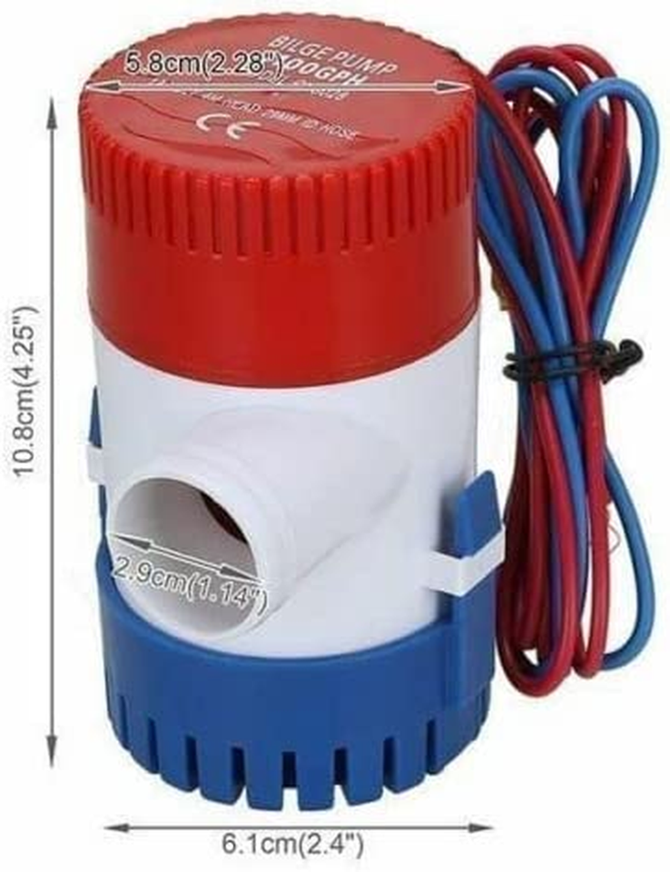1100GPH Submersible Bilge Water Pump 12V Camp Fishing Boat Caravan ...