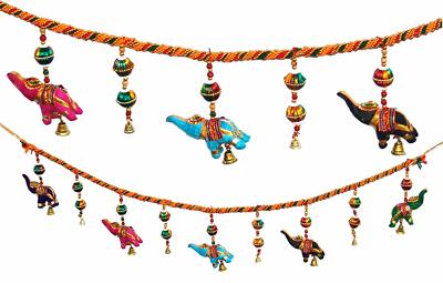Handmade Multicolor Elephant Door Hanging String Decoration Home Decor ...