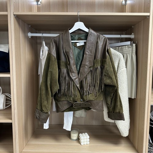 Vintage Genel London Womens Leather Suede Jacket Cowboy Size 16* Brown ...