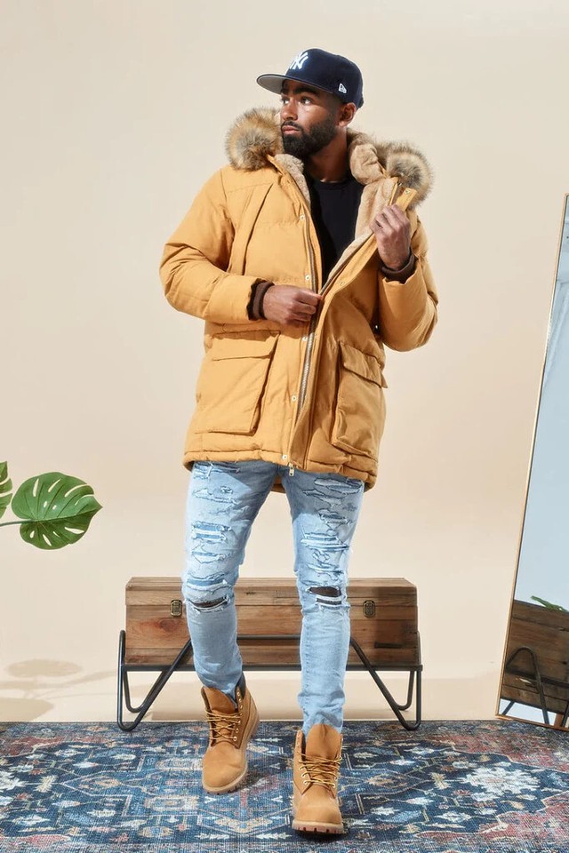 Jordan Craig Men's BISMARCK FUR LINED DESERT WHEAT PARKA JACKET PUFFER ...