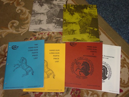 Lot of 5 Colt Hand Long Gun Parts Schematics Catalog Python Trooper ...