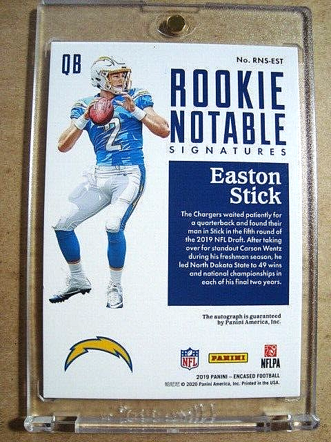 2019 Easton Stick Panini Encased Rookie Notable Signatures Autograph RC ...