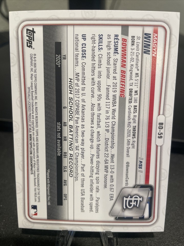 2020 Maysn Winn Quantity Free Shipping Bowman Paper 1st Bowman | eBay