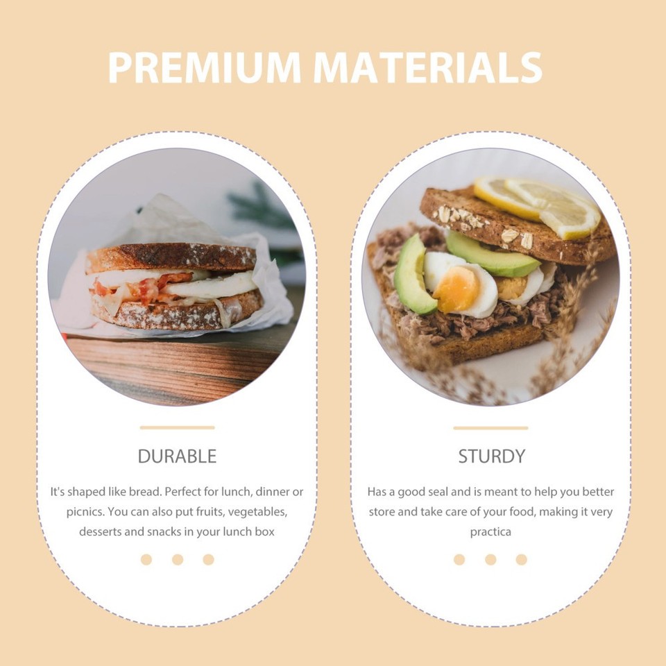 4 Pcs Sandwich Containers Meal Prep Bread Box Airtight Reuseable ...