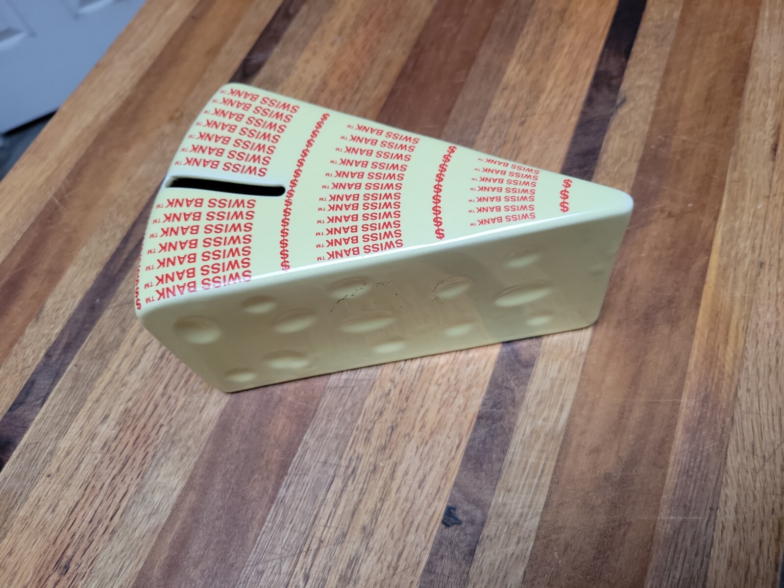 Swiss Bank Shaped Swiss Cheese Ceramic Bank Franklin Co. NY | eBay