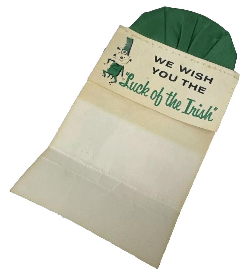 Vtg Dry Cleaners Advertising Pocket Square Hanky St Patricks Day ...