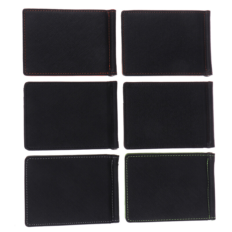 1X Money Clips Wallet Purse Ultrathin Slim Leather Wallet ID Credit ...