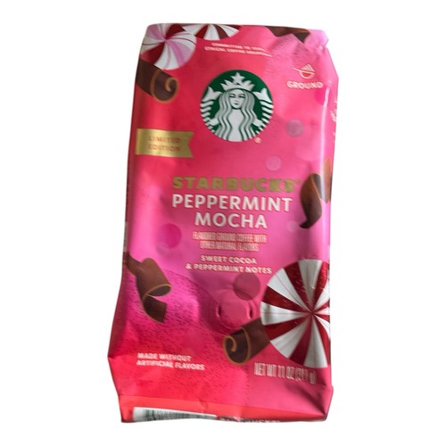 Starbucks Peppermint Mocha Ground Coffee Holiday Limited Edition 11 oz ...