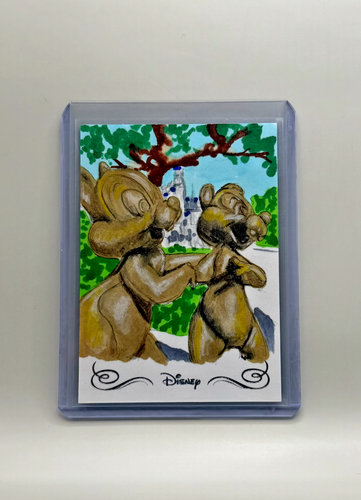2025 Topps Disneyland 70th Anniversary Sketch CHIP & DALE 1/1 David ...