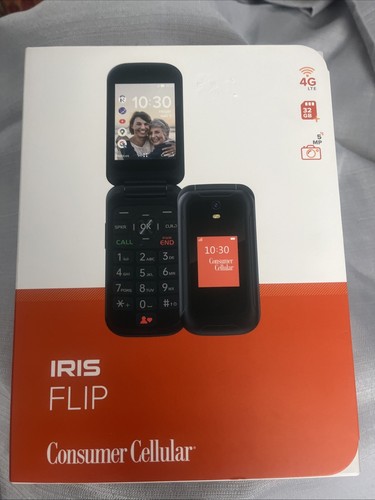 Consumer Cellular Iris Flip 8GB Black 4G LTE 5 (MP) Megapixels New | eBay