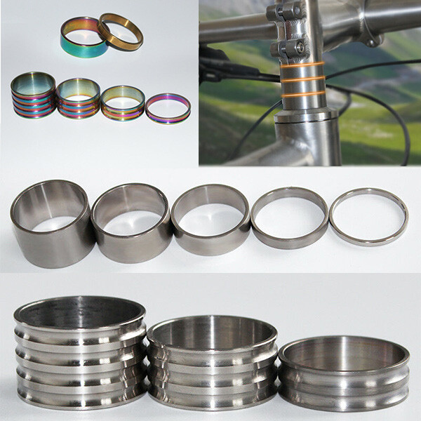 5/10/15/20mm Titanium Alloy Head Tube Spacer 1-1/8" For Fork Stem Bike ...