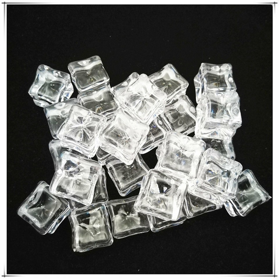 50X Fake Acrylic Ice Cubes Artificial Wedding Party Photography Display ...