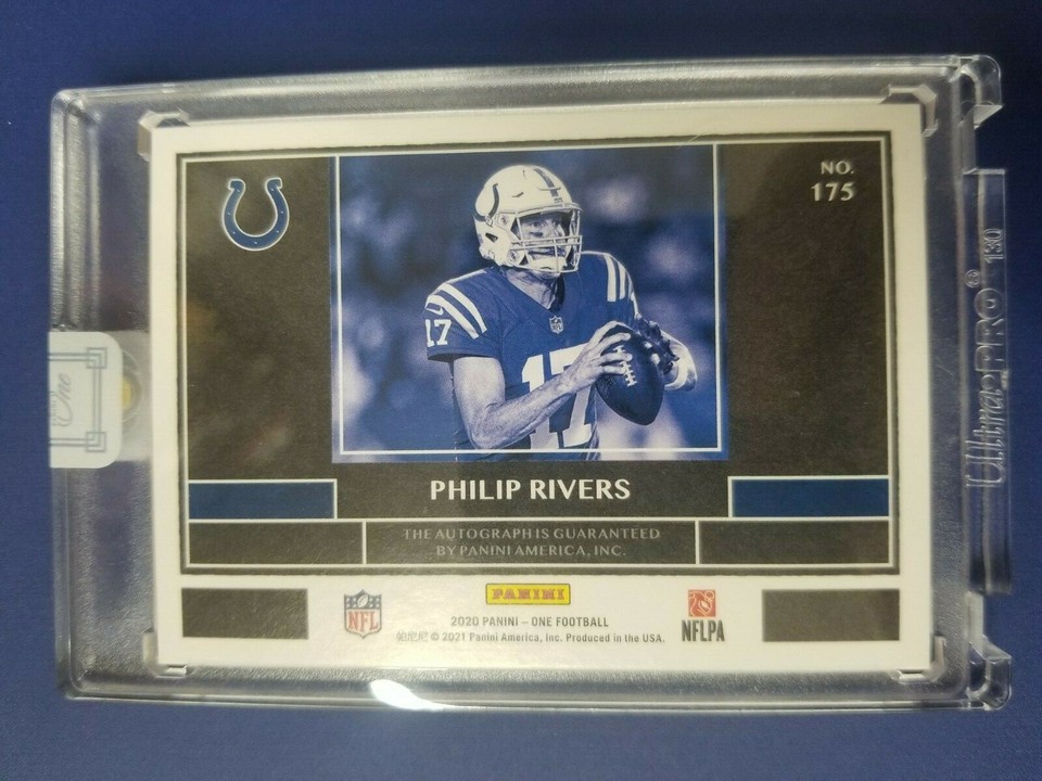Philip Rivers 2020 PANINI ONE GOLD AUTOGRAPH #D 3/3 INDIANAPOLIS COLTS ...