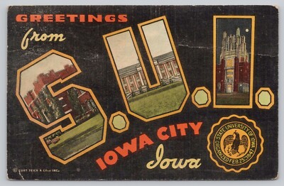 Postcard Large Letter Greetings from Iowa City IA State University of ...
