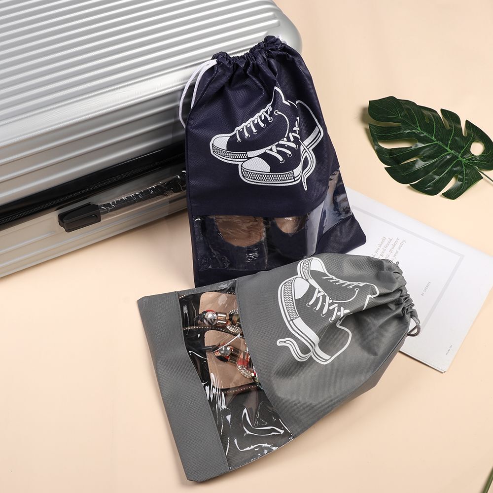 Non-woven Portable Drawstring Protector Container Storage Pouch Shoes ...