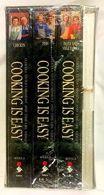 Cooking Is Easy (VHS, 1992) 3-Box VHS Set with Recipe Cards! NEW SEALED ...