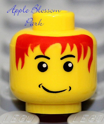 NEW Lego Child MINIFIG HEAD Kid w/Red Hair & Grin Smile -Boy Girl Santa ...