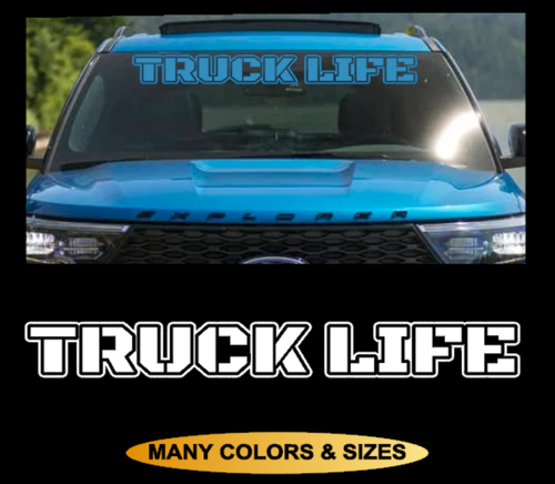 Truck Life Windshield Banner Decal Sticker Fits Sierra Silverado Ram ...