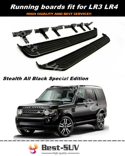 Black Patterned Running Board Side Step Fits for Discovery LR3 LR4 2003 ...
